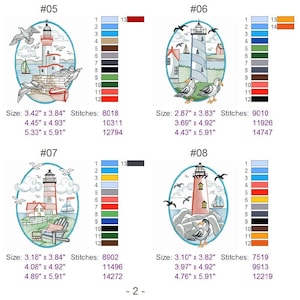 Lighthouses Machine Embroidery Designs Pack Instant Download 4x4 5x5 ...