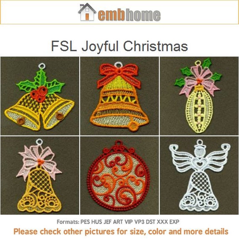 FSL Joyful Christmas Free Standing Lace Machine Embroidery Designs ...