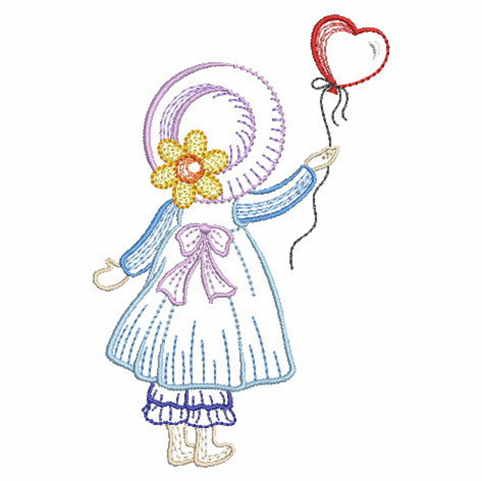 Vintage Sunbonnets Machine Embroidery Designs Instant Download - Etsy