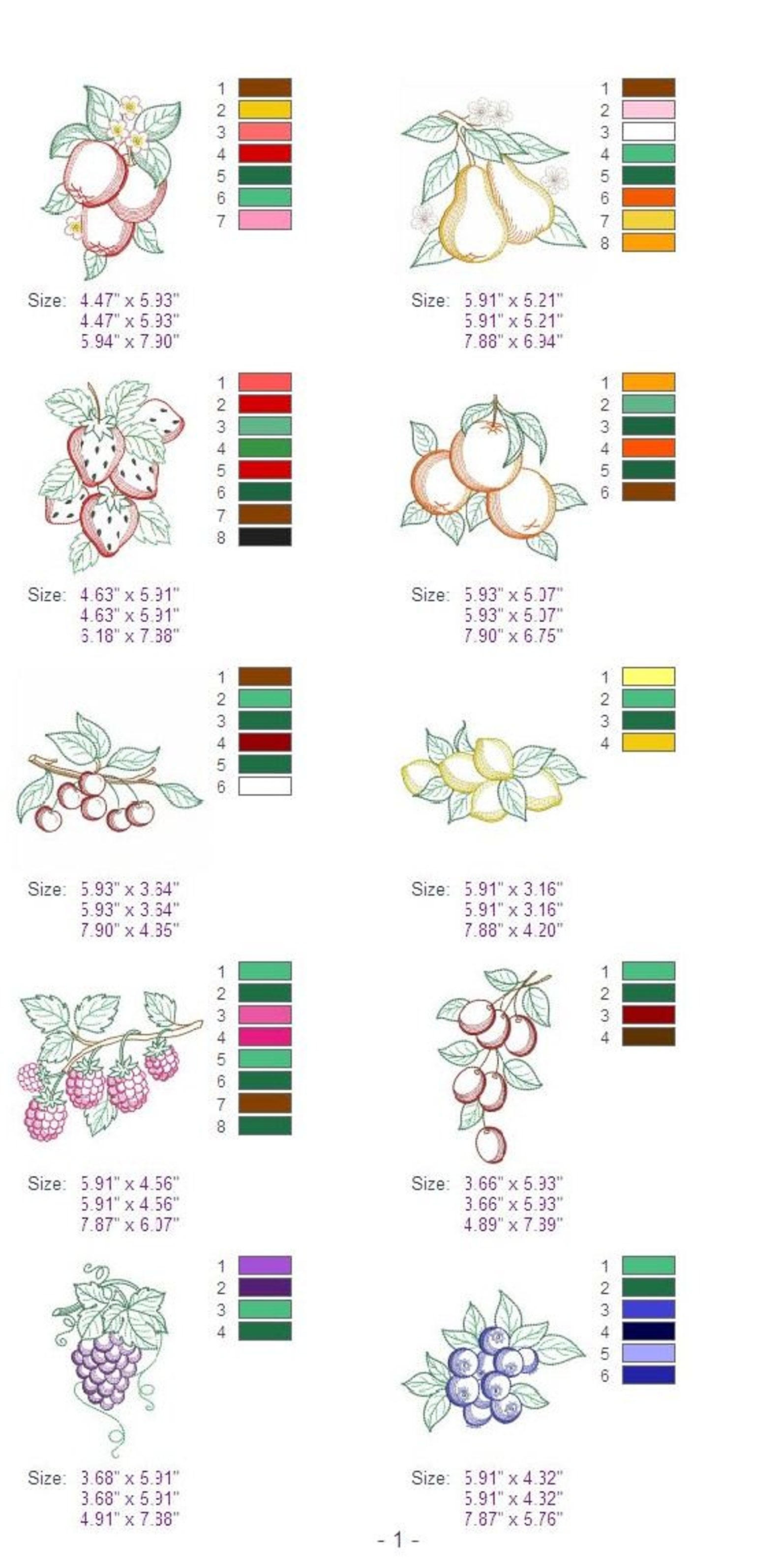 Vintage Fruit Machine Embroidery Designs Instant Download 5x5 - Etsy