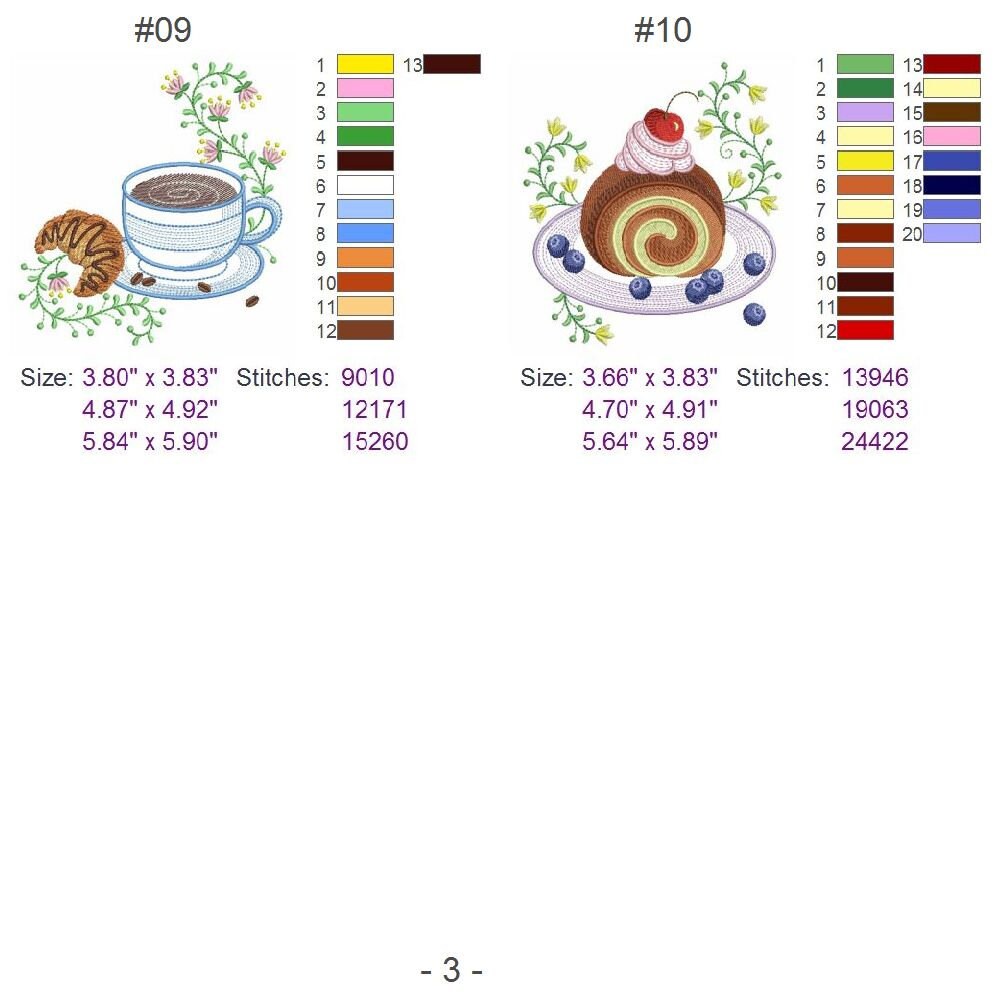 Afternoon Tea Time Machine Embroidery Designs Pack Instant Download 4x4 ...