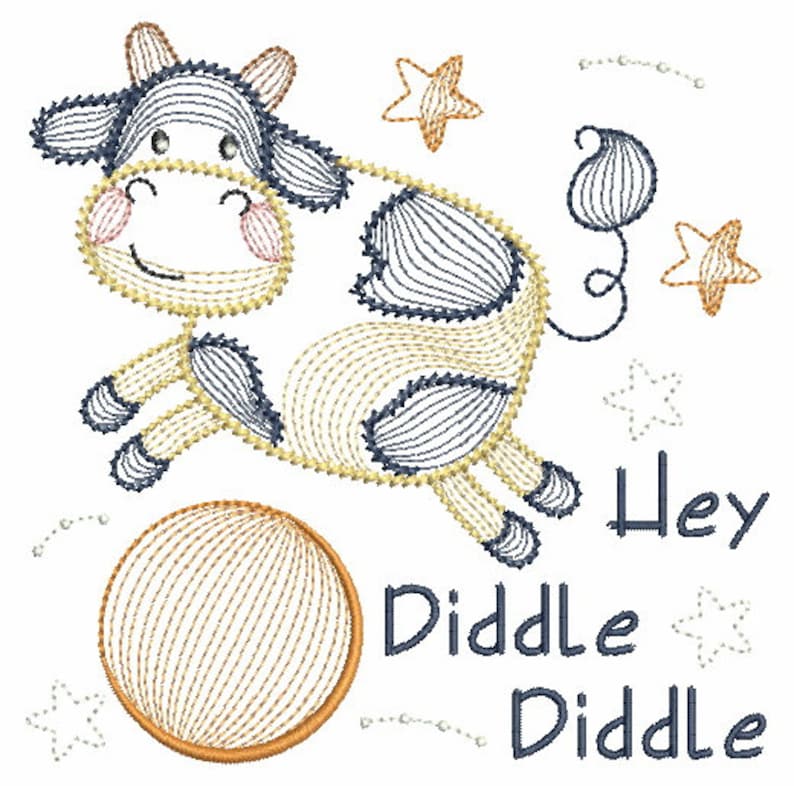 Nursery Rhymes Machine Embroidery Designs Pack Instant Download 4x4 5x5 ...