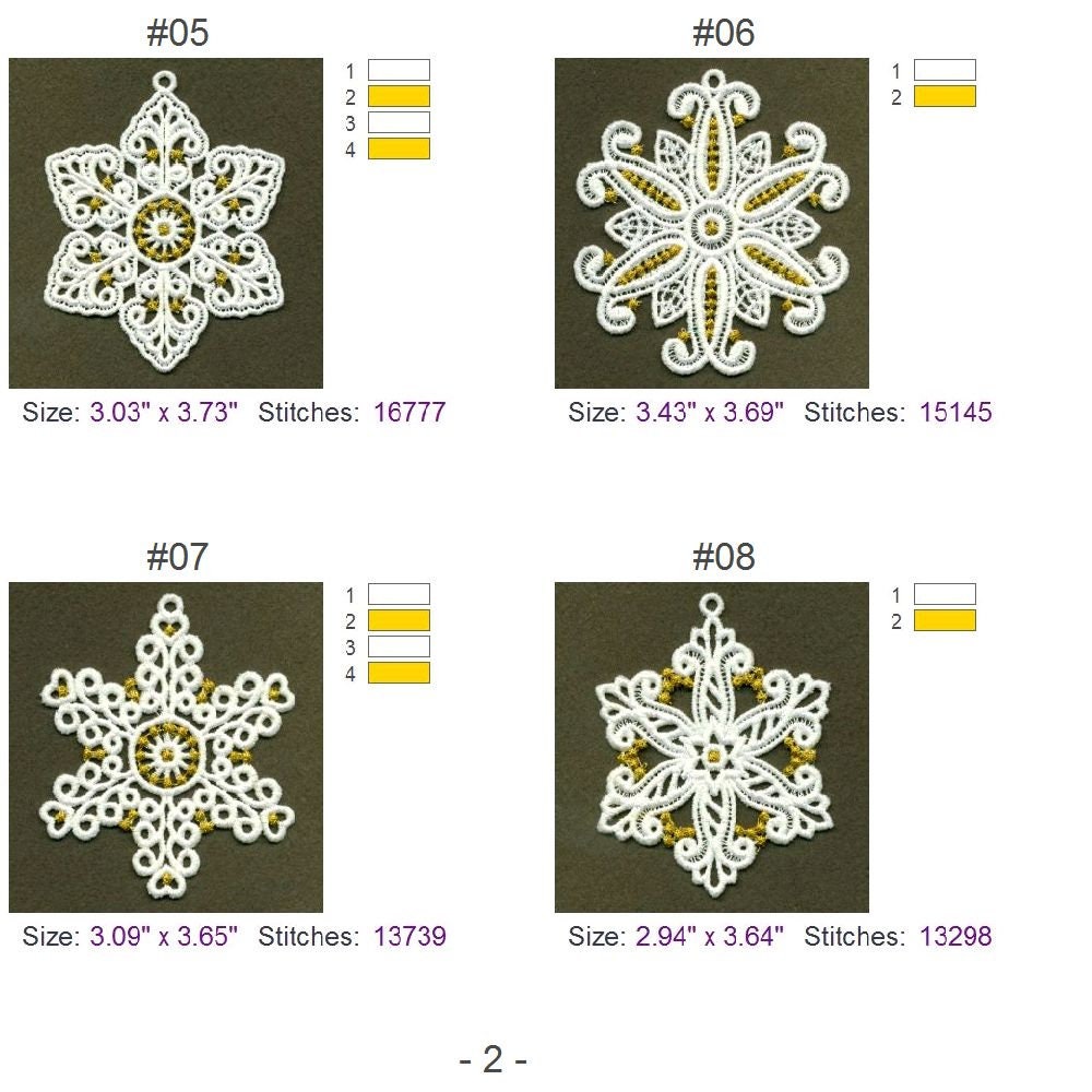 FSL Snowflakes Free Standing Lace Christmas Ornament Machine Embroidery ...