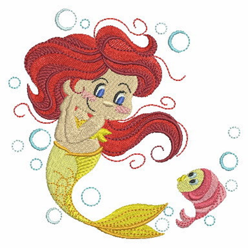 Cute Mermaids Machine Embroidery Designs Pack Instant Download - Etsy