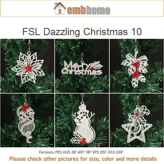 FSL Dazzling Christmas Free Standing Lace Machine Embroidery - Etsy