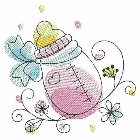 Doodle Baby Machine Embroidery Designs Instant Download 4x4 5x5 6x6 ...