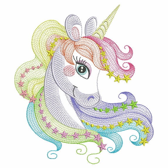 Magical Unicorn Machine Embroidery Designs Pack Instant - Etsy