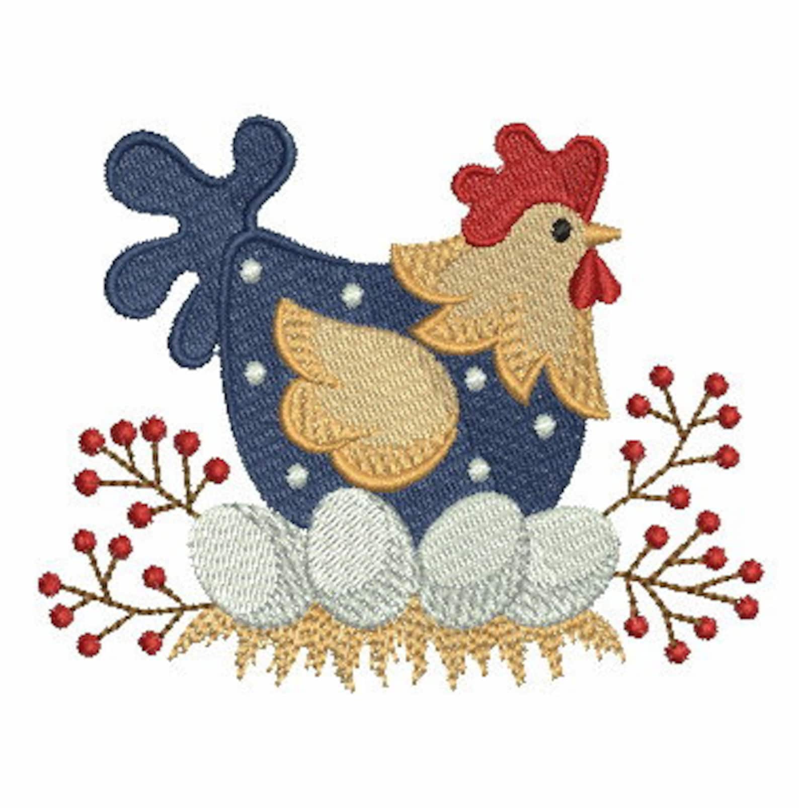 Country Chicken Machine Embroidery Designs Instant Download 4x4 Hoop 10 ...