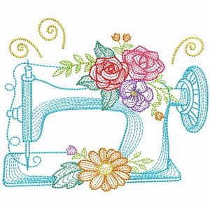 Vintage Sewing Fun Machine Embroidery Designs Pack Instant Download 4x4 ...