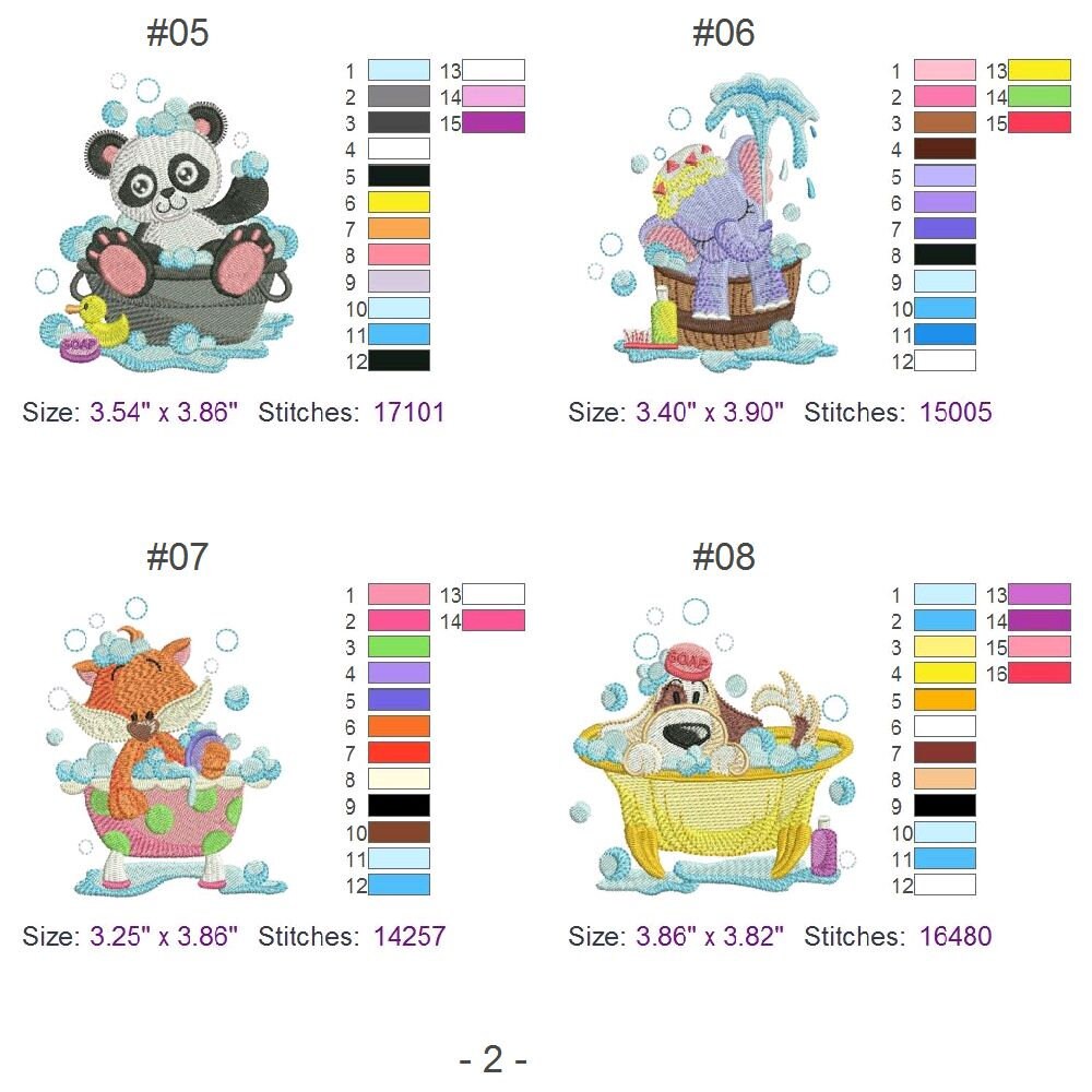 Bath Time Cuties Embroidery Designs Instant Download 4x4 Hoop 10 Designs APE2527 - Etsy