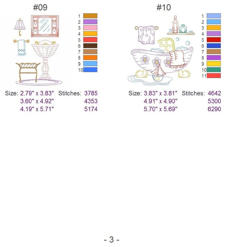 Vintage Bath Time Machine Embroidery Designs Pack Instant - Etsy
