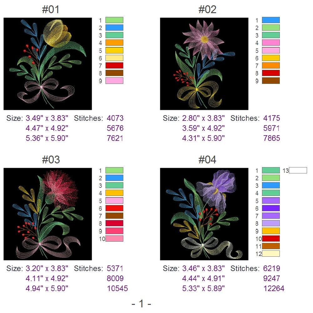 Blooming Garden Machine Embroidery Designs Instant Download 4x4 5x5 6x6 ...