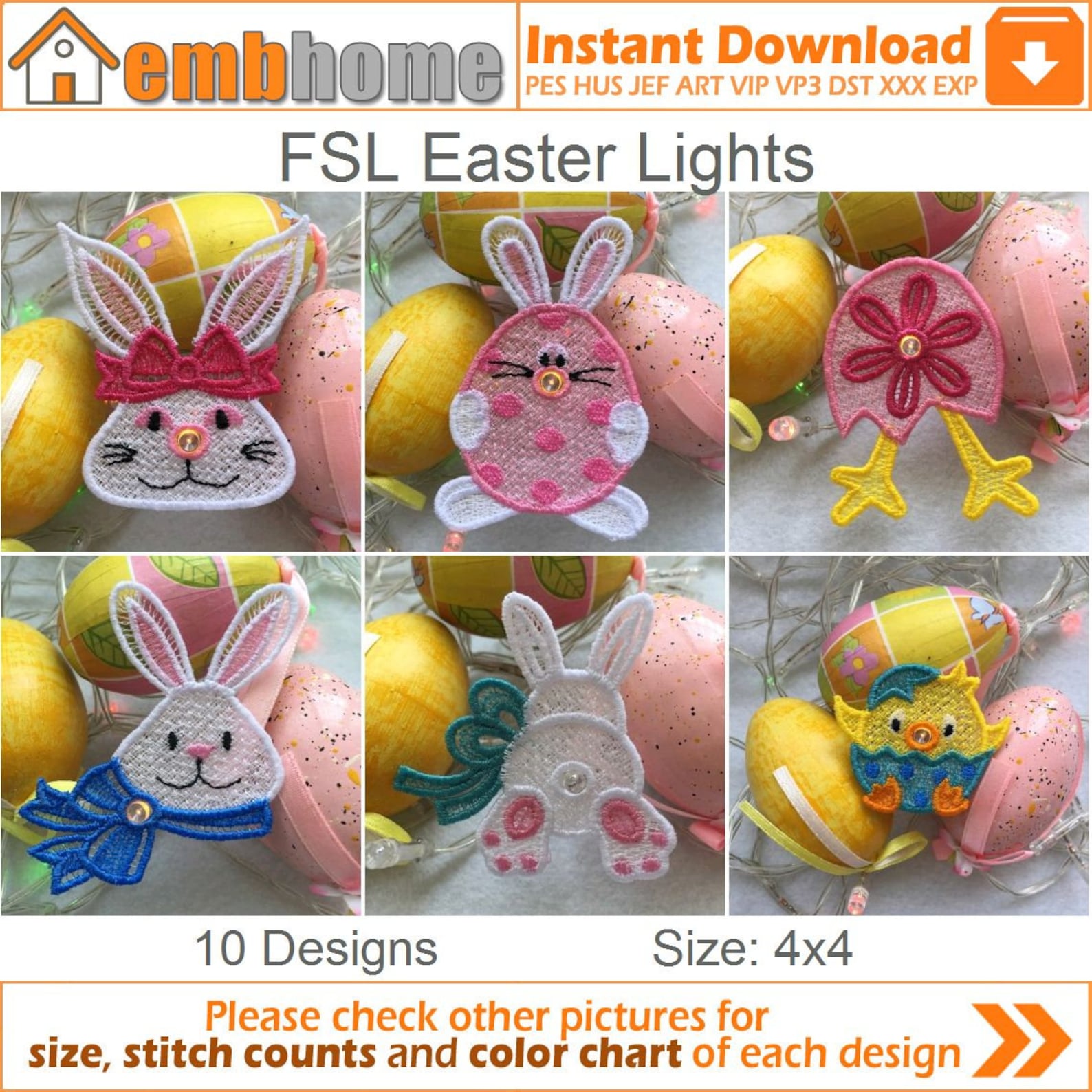 FSL Easter Free Standing Lace Machine Embroidery Designs Instant ...