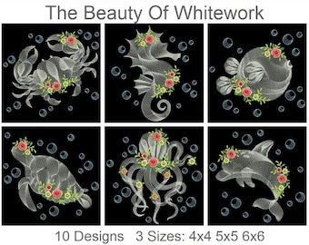 The Beauty of Whitework Swan Machine Embroidery Designs Instant ...
