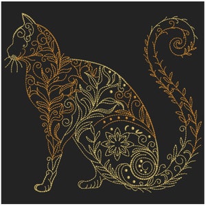 Cats in Abstract Machine Embroidery Designs Instant Download 6x6 7x7 8x8 Hoop 7 Designs SHE5540 ...