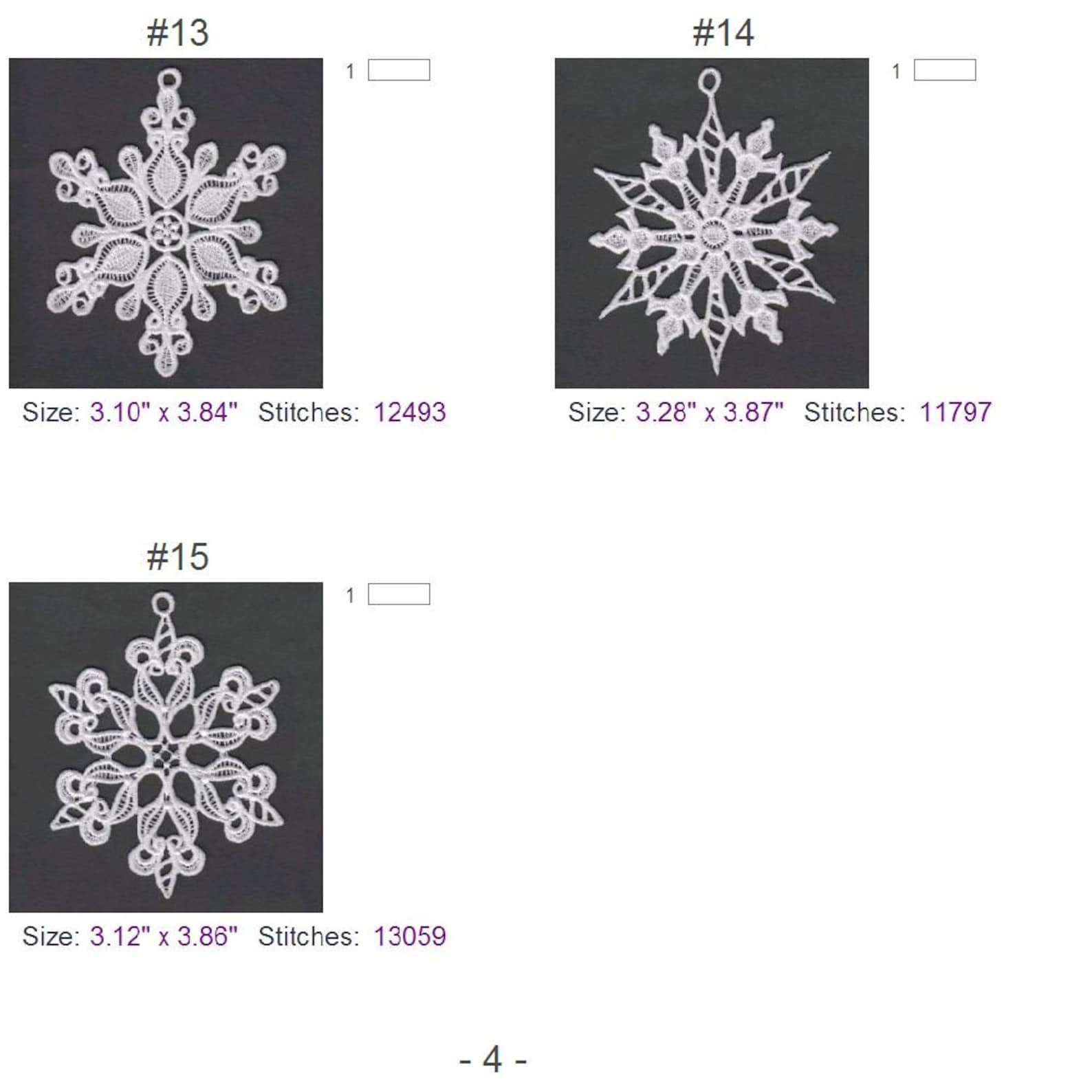 FSL Snowflakes Free Standing Lace Ornament Machine Embroidery - Etsy