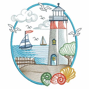 Lighthouses Machine Embroidery Designs Pack Instant Download 4x4 5x5 ...