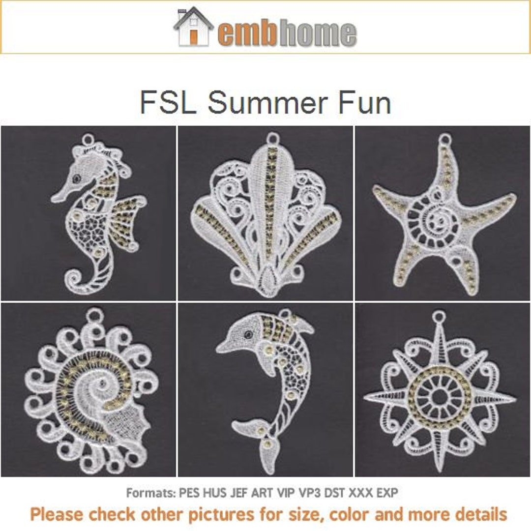 FSL Summer Fun Free Standing Lace Machine Embroidery Designs - Etsy