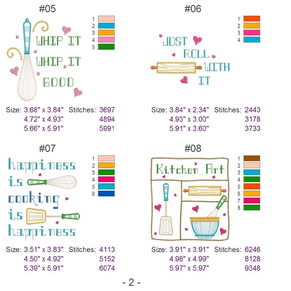 Kitchen Utensils Cooking Tools Machine Embroidery Designs Instant ...