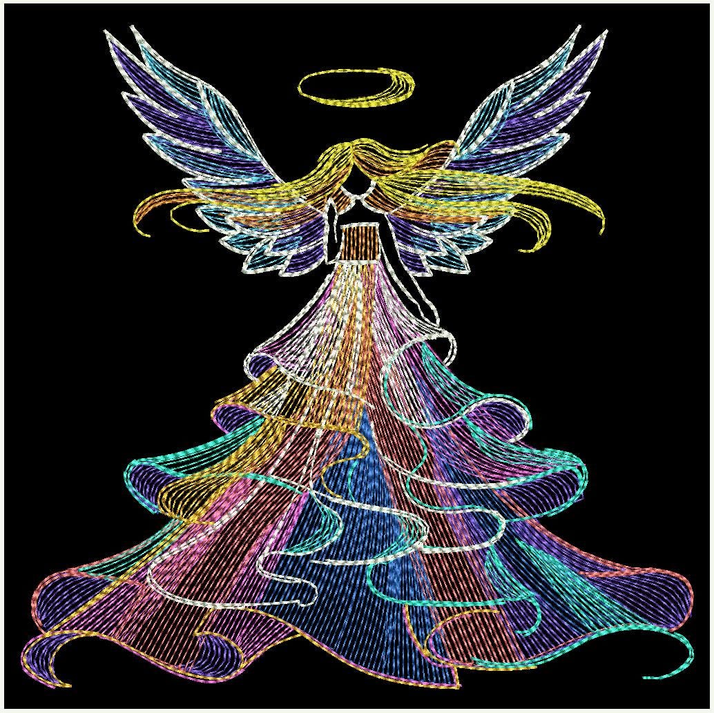 Colorful Angels Machine Embroidery Designs Pack Instant Download 4x4 ...