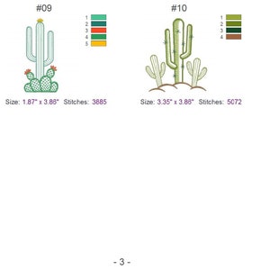 Cactus Machine Embroidery Designs Pack Instant Download 4x4 Hoop 10 ...