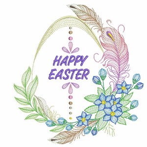 Happy Easter Machine Embroidery Designs Instant Download 5x5 6x6 8x8 ...