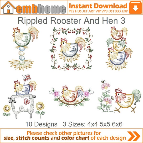 Hen Embroidery - Etsy