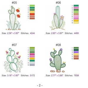 Cactus Machine Embroidery Designs Pack Instant Download 4x4 Hoop 10 ...