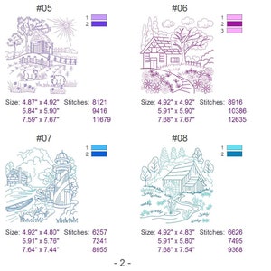 Vintage Country Scene Machine Embroidery Designs Instant Download 5x5 ...