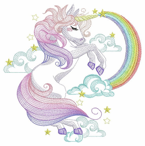 Magical Unicorn Machine Embroidery Designs Pack Instant - Etsy