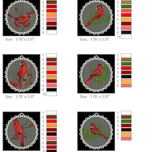 FSL Christmas Cardinal Ornaments Free Standing Lace Letters Machine ...