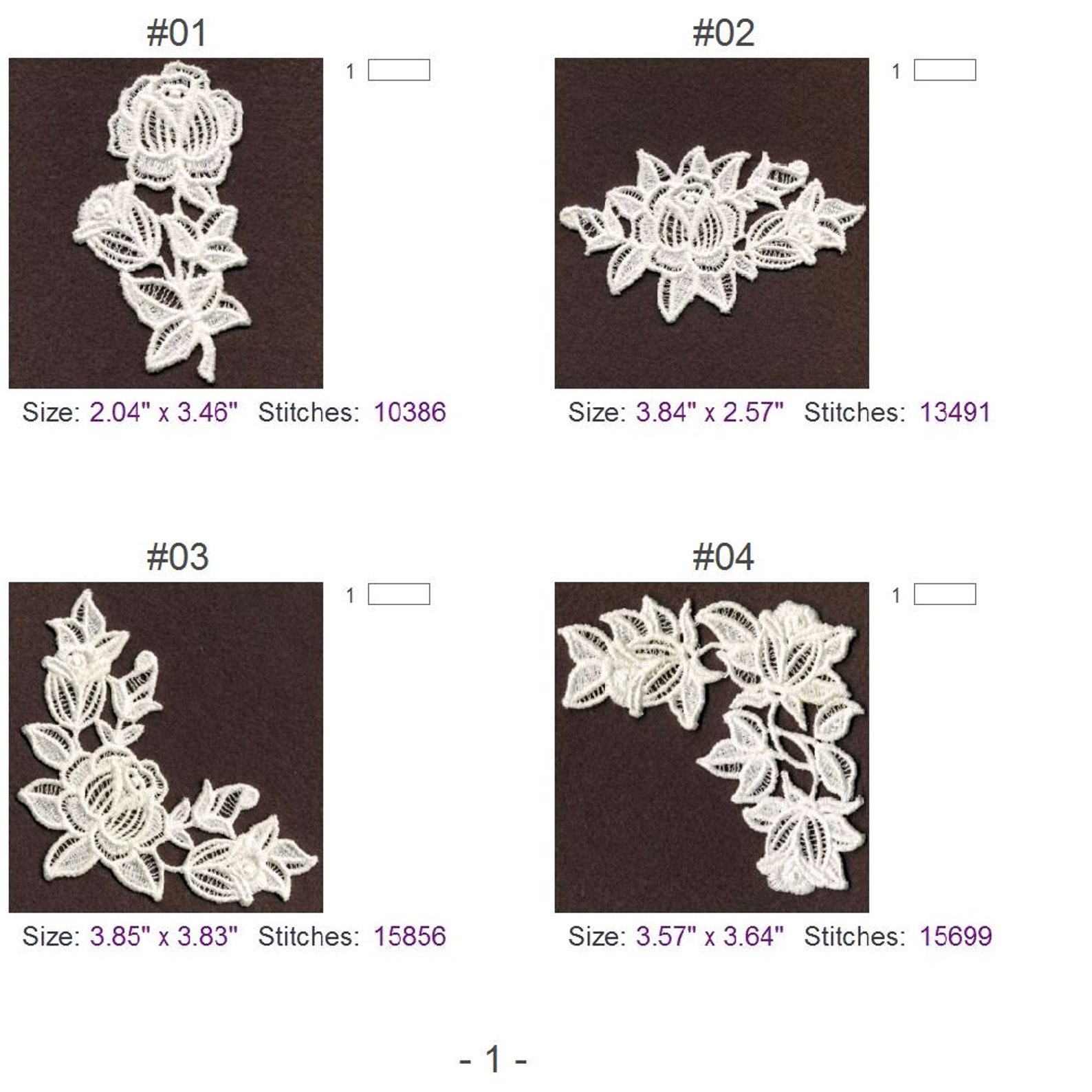 FSL Roses Flowers Free Standing Lace Machine Embroidery - Etsy