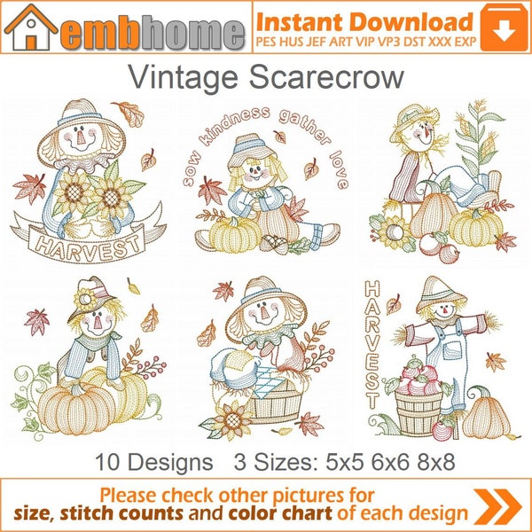 Scarecrow Embroidery - Etsy