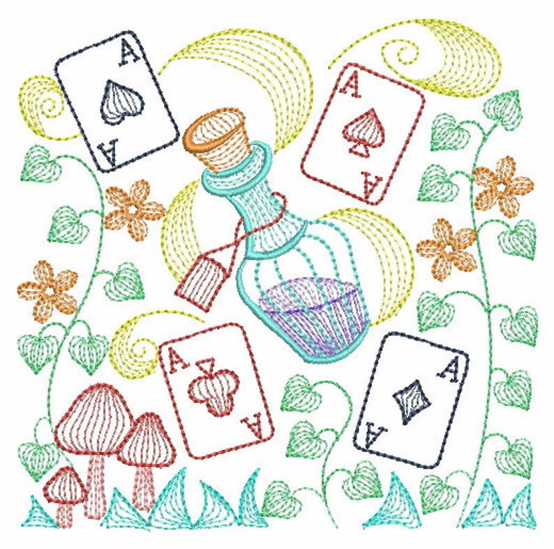 Alice in Wonderland Machine Embroidery Designs Pack Instant Download ...