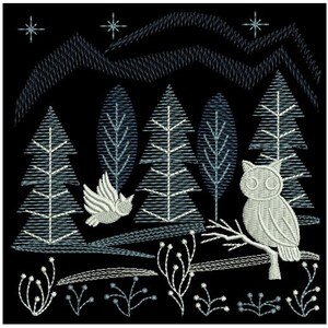 Winter Woodland Scene Machine Embroidery Designs Instant Download 4x4 ...