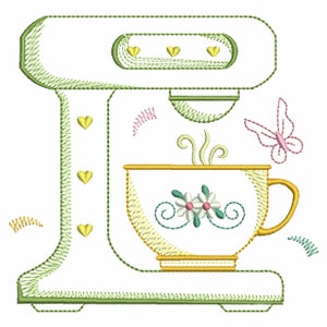 Vintage Kitchen Machine Embroidery Designs Instant Download 4x4 5x5 6x6 ...