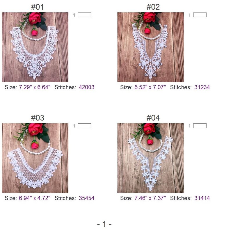 FSL Necklines Free Standing Lace Machine Embroidery Designs - Etsy