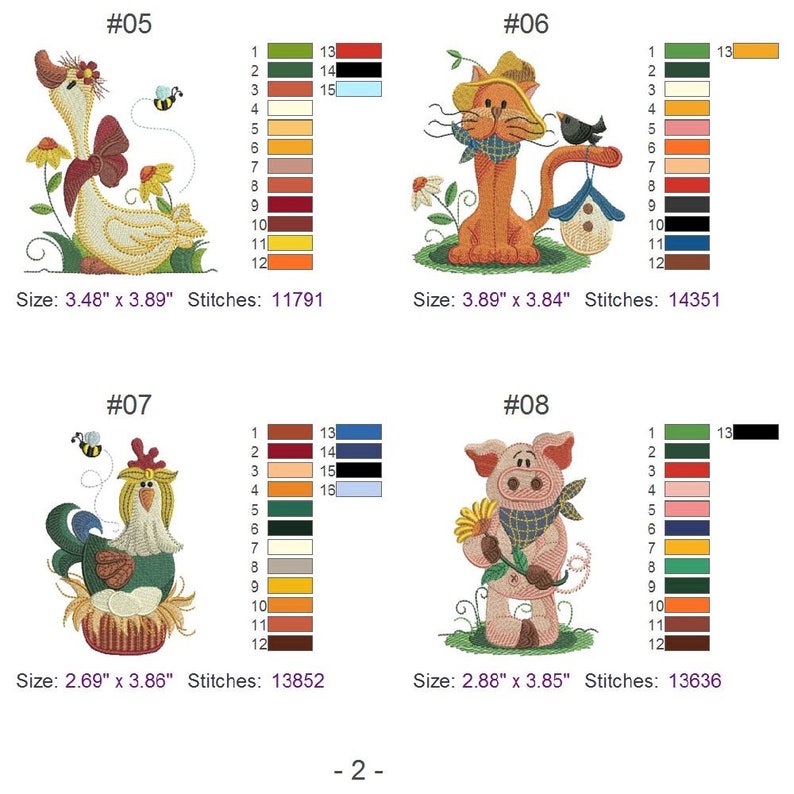 Country Farm Friends Machine Embroidery Designs Instant - Etsy
