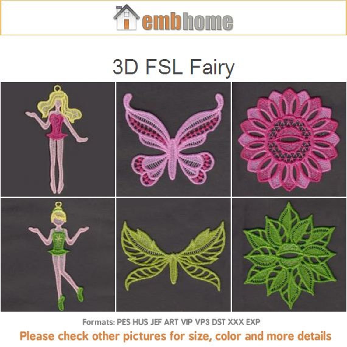 3D FSL Fairy Free Standing Lace Machine Embroidery Designs - Etsy