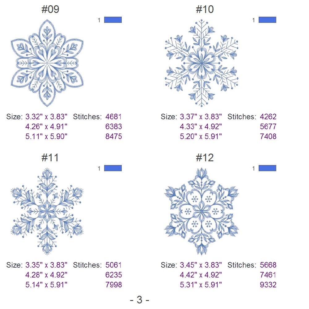 Folk Art Snowflakes Machine Embroidery Designs Instant - Etsy