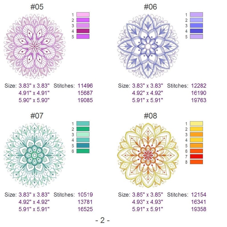 Mandala Dreams Machine Embroidery Designs Instant Download 4x4 5x5 6x6 ...