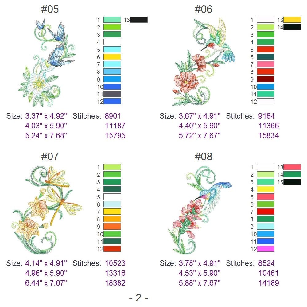 Fluttering Fancy Machine Embroidery Designs Pack Instant - Etsy