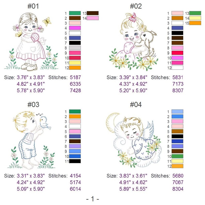 Vintage Child Machine Embroidery Designs Pack Instant Download 4x4 5x5 ...