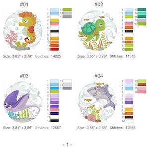 Under the Sea Machine Embroidery Designs Pack Instant Download 4x4 Hoop ...