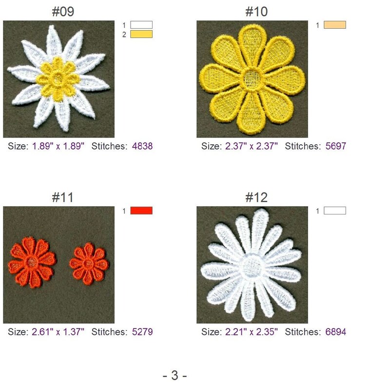3D FSL Flowers Machine Embroidery Design Free Standing Lace - Etsy