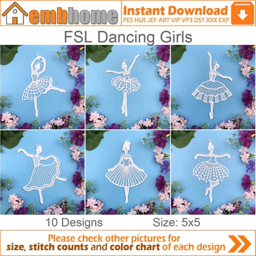 FSL Ballerina Free Standing Lace Machine Embroidery Designs - Etsy