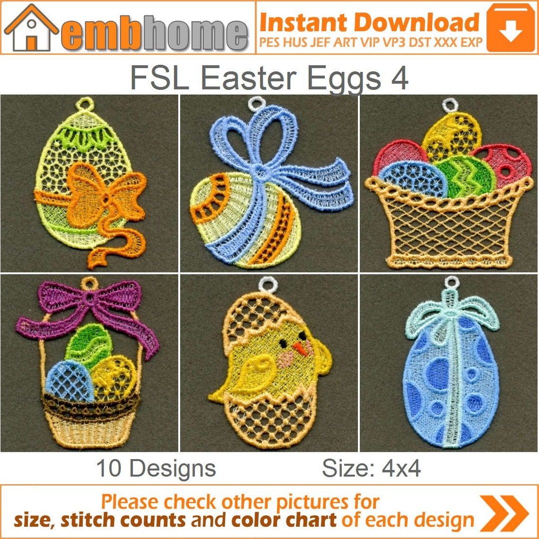 FSL Easter Eggs Free Standing Lace Holiday Hanger Machine Embroidery Designs Instant Download ...