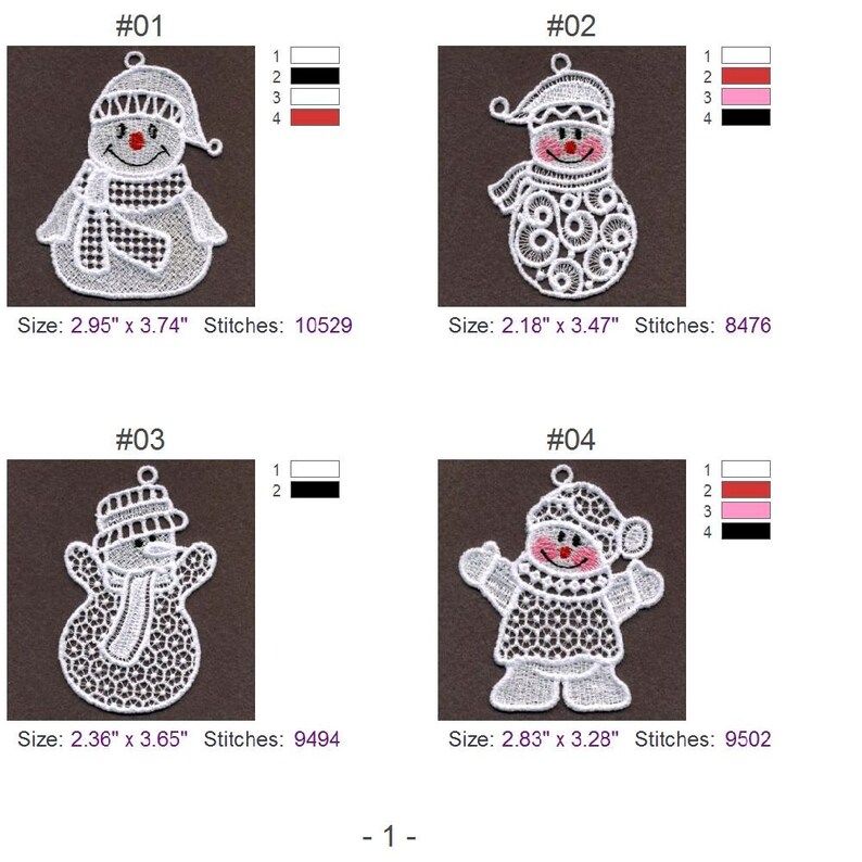 FSL Cuddly Snowmen Free Standing Lace Machine Embroidery - Etsy