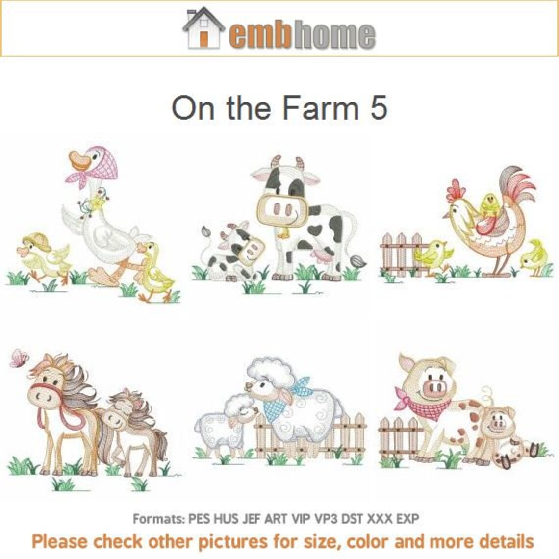 On the Farm Machine Embroidery Designs Pack Instant Download - Etsy