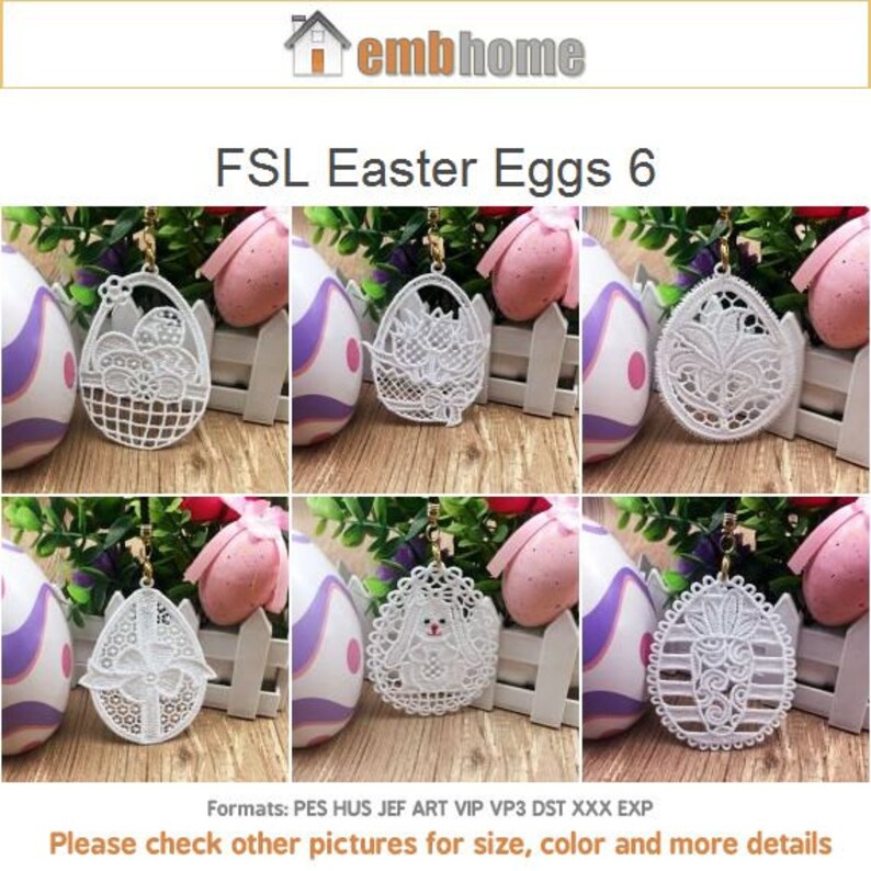 FSL Easter Eggs Free Standing Lace Machine Embroidery Designs | Etsy
